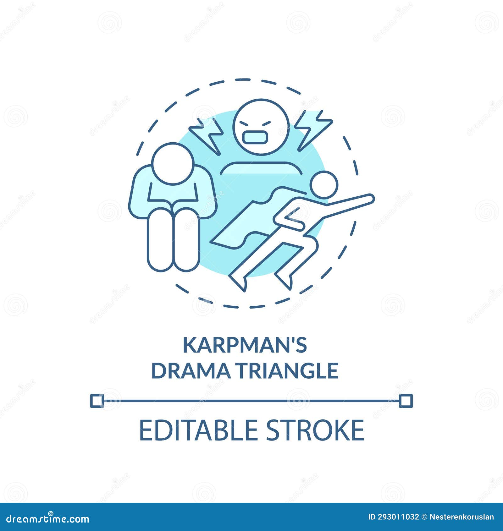 2D Blue Line Icon Karpman Drama Triangle Concept Stock Vector ...