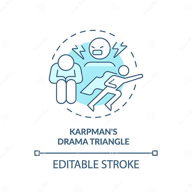 2D Blue Line Icon Karpman Drama Triangle Concept Stock Illustration ...