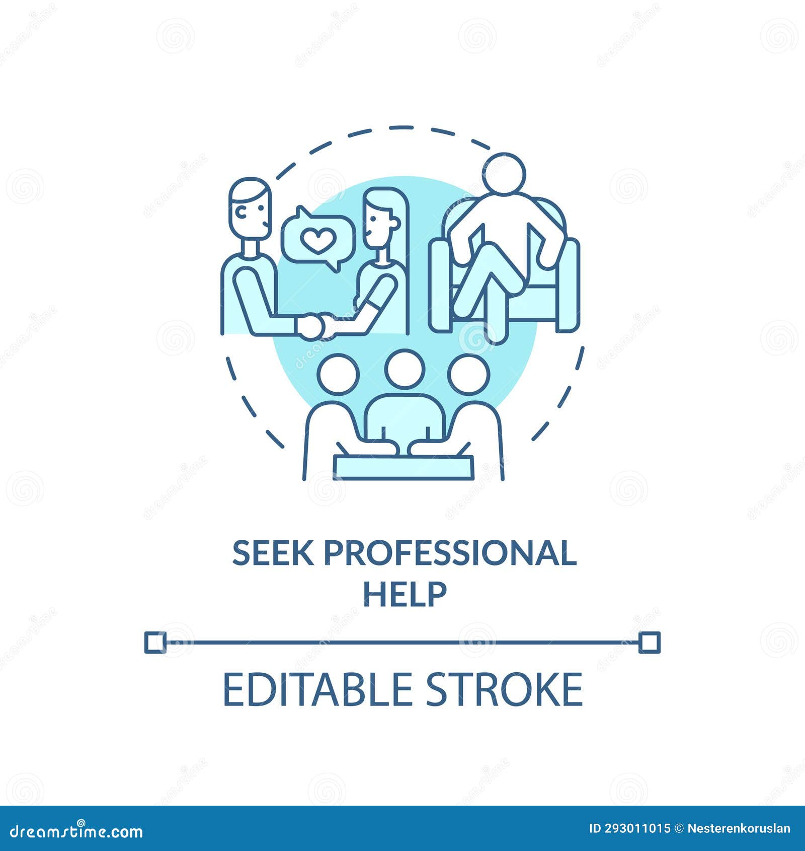 2D Blue Line Icon Seek Professional Help Concept Stock Vector ...