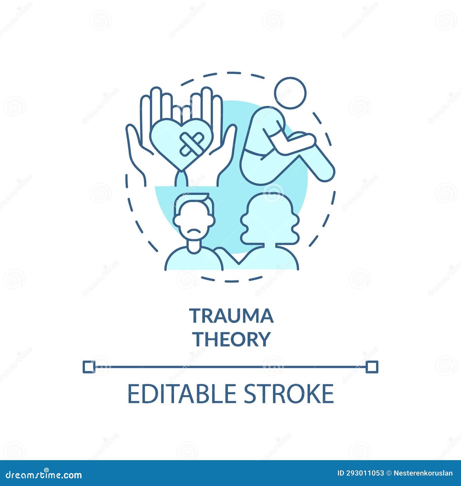 2D Blue Line Icon Trauma Theory Concept Stock Illustration ...