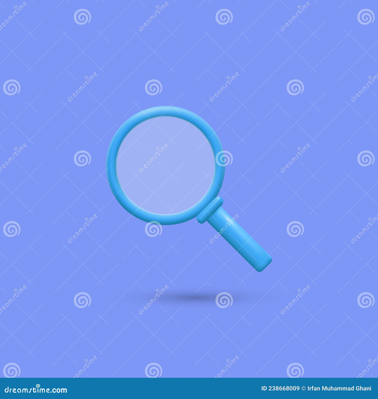 3d Blue Magnifying Glass Icon Vector Stock Vector - Illustration of ...
