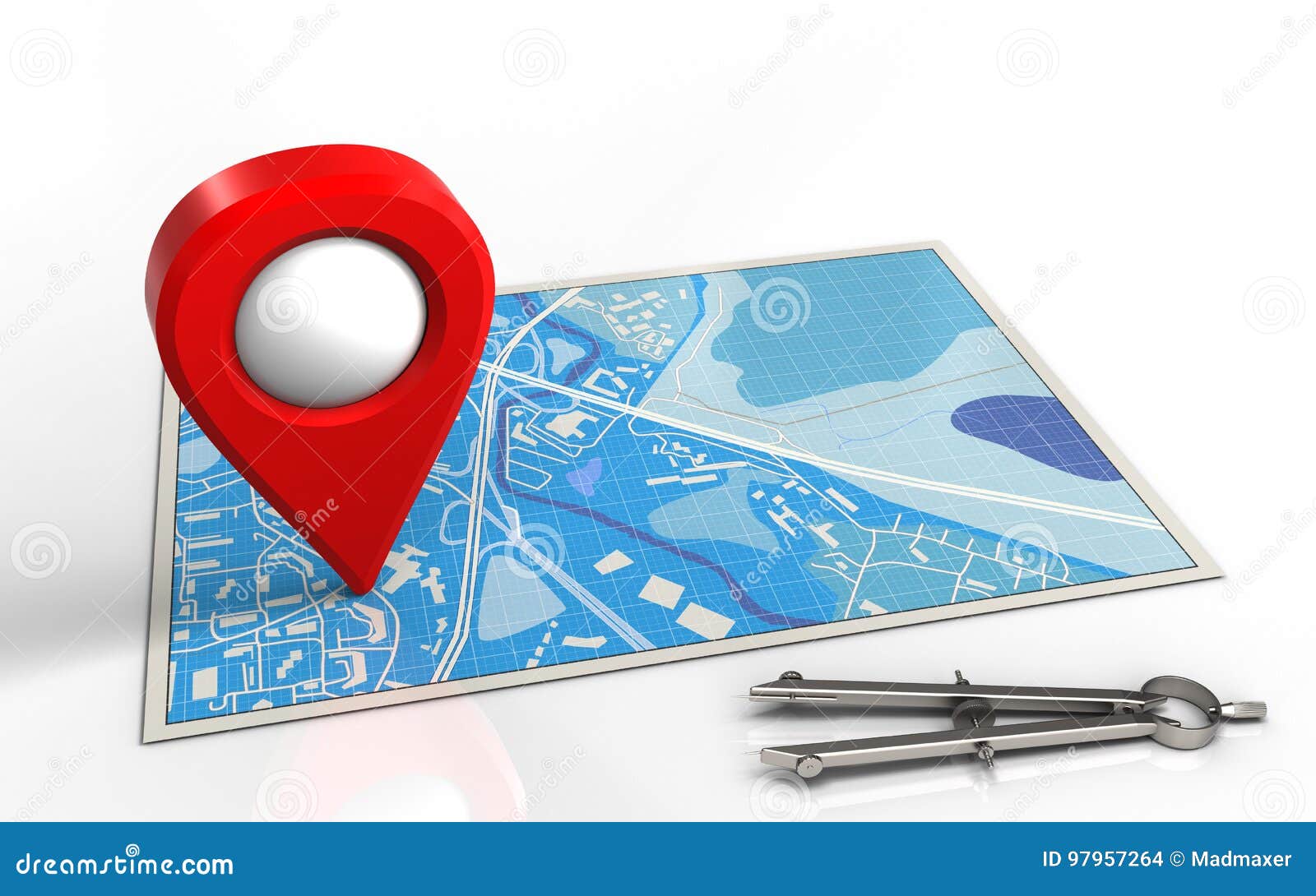 3d blue map stock illustration. Illustration of circle - 97957264
