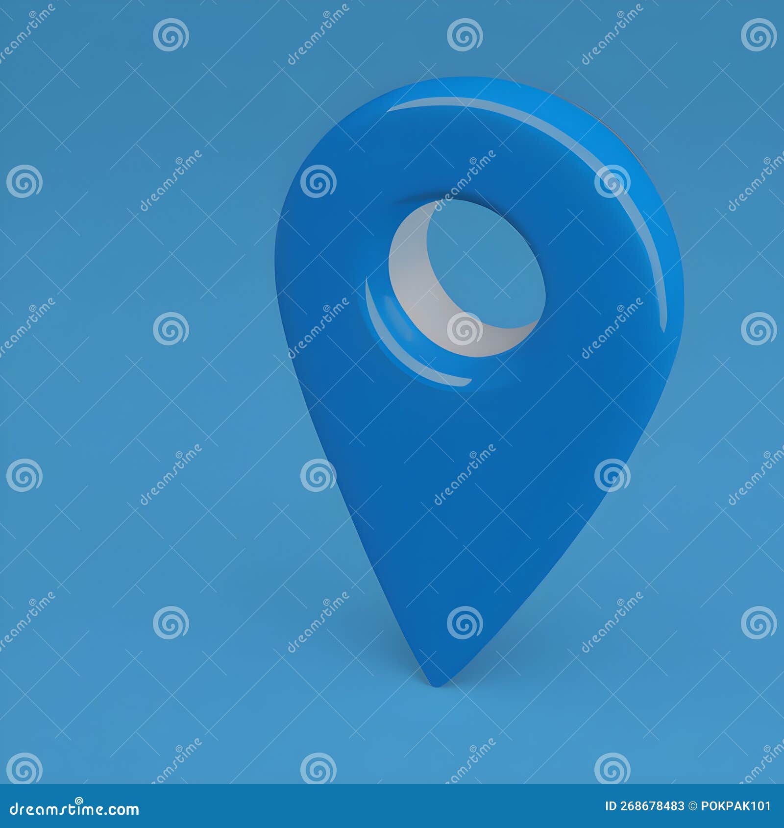 3d Blue Map Pointer Pin. Generative AI. Stock Illustration ...
