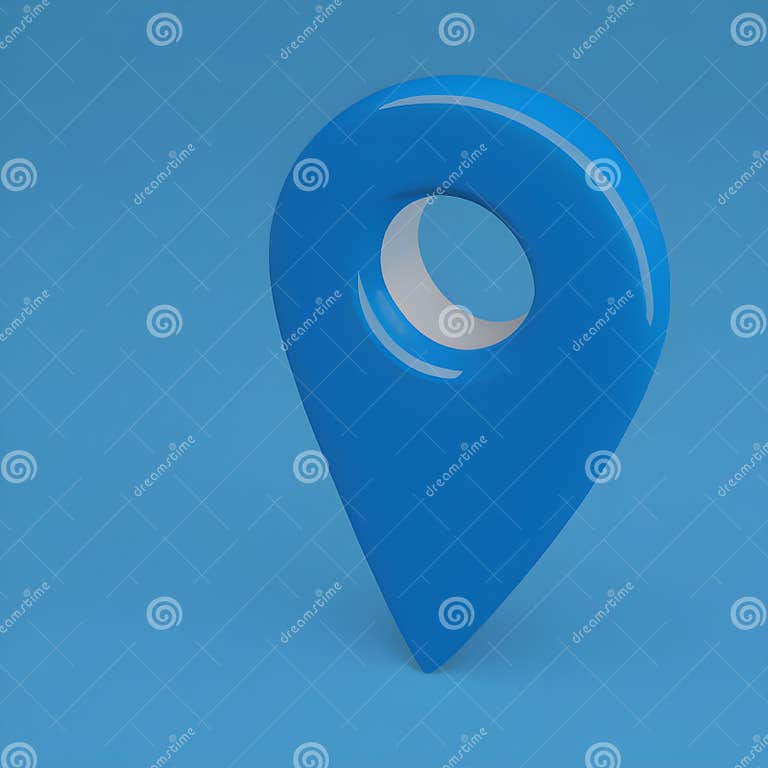 3d Blue Map Pointer Pin. Generative AI. Stock Illustration ...