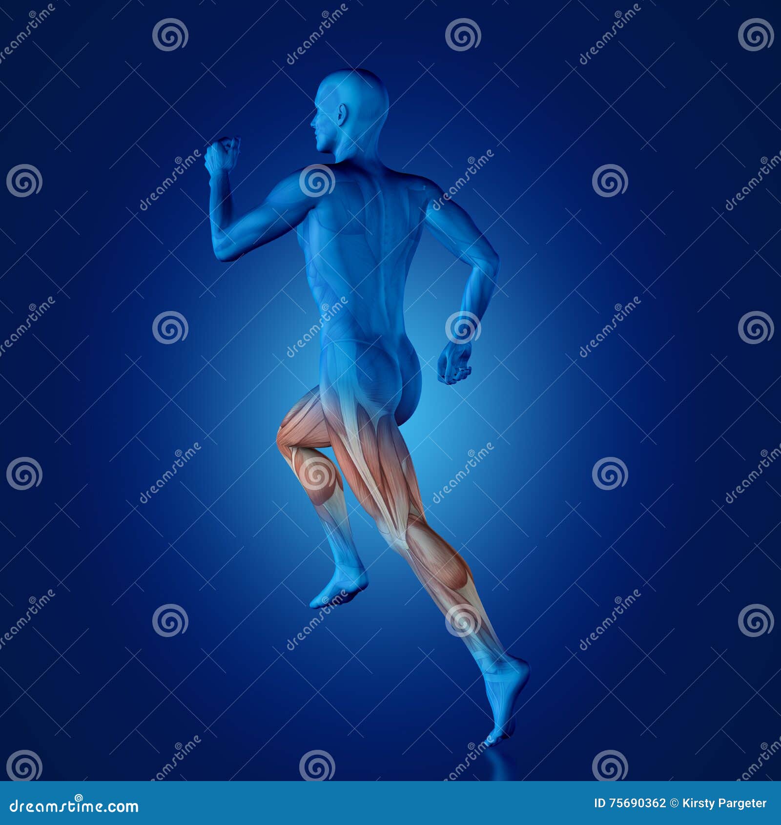 3D Blue Medical Figure Running Stock Illustration - Illustration of ...
