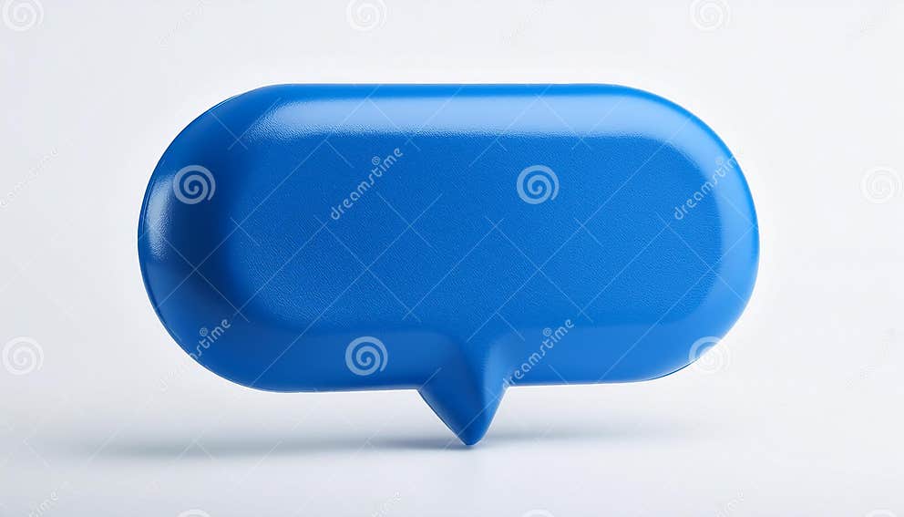3D Blue Notification Message Pop-up on White Background. Speech Cloud ...