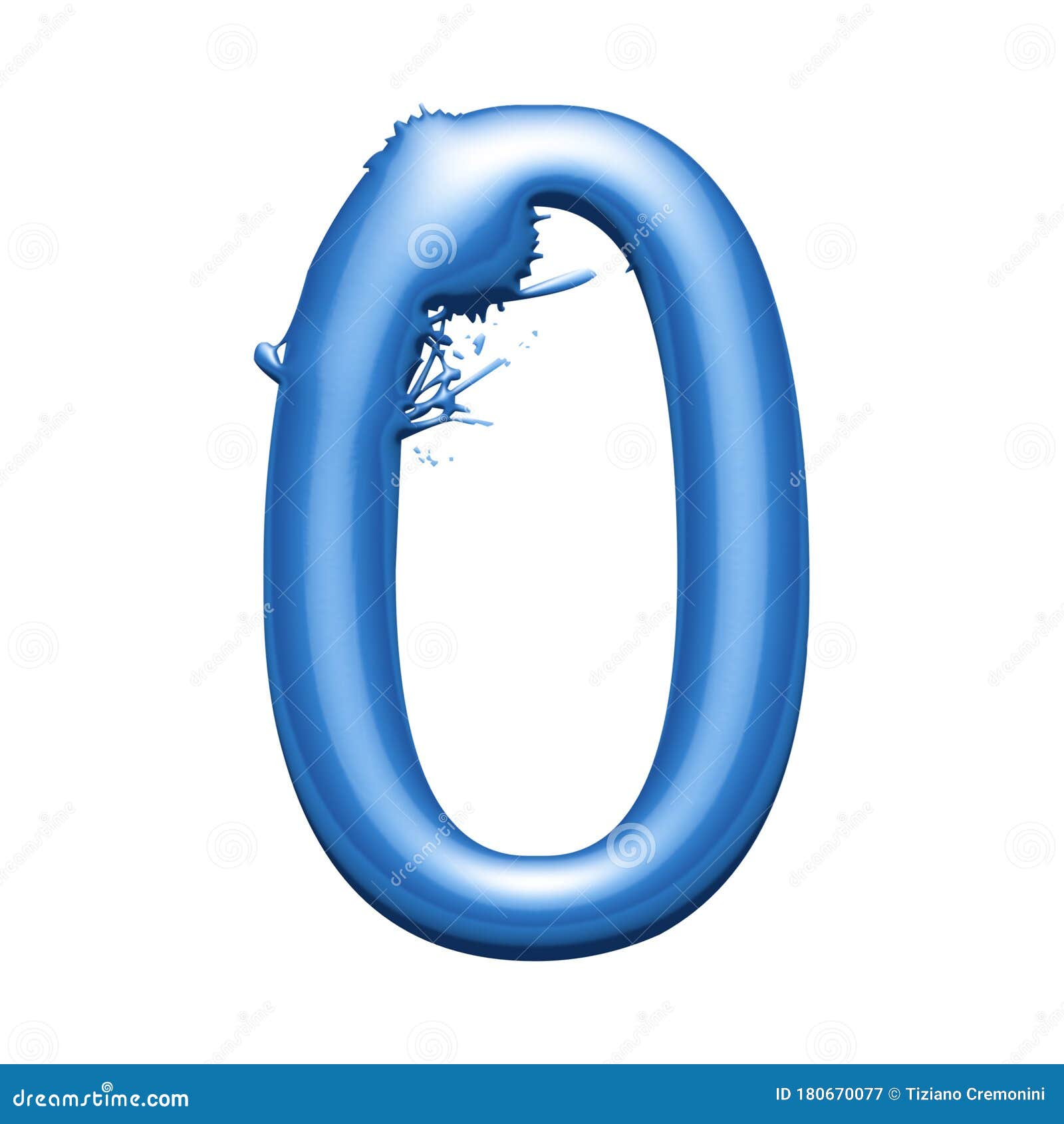 3d Blue Number 0, Blue Metal, 3d Illustration Stock Illustration ...