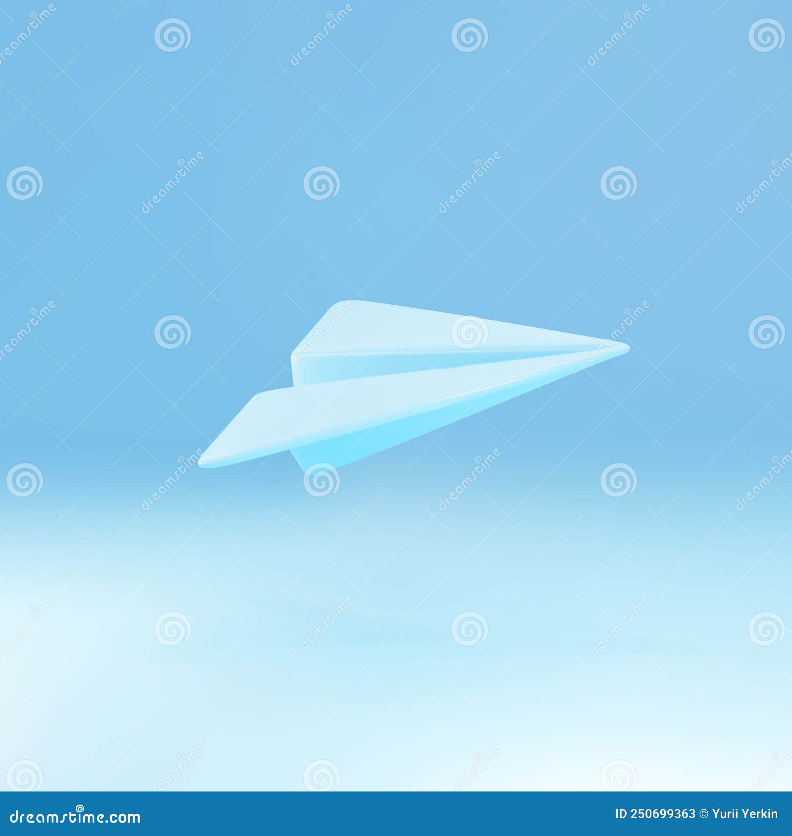 3D Blue Paper Plane, Icon on a Blue Background. Vector Illustration ...