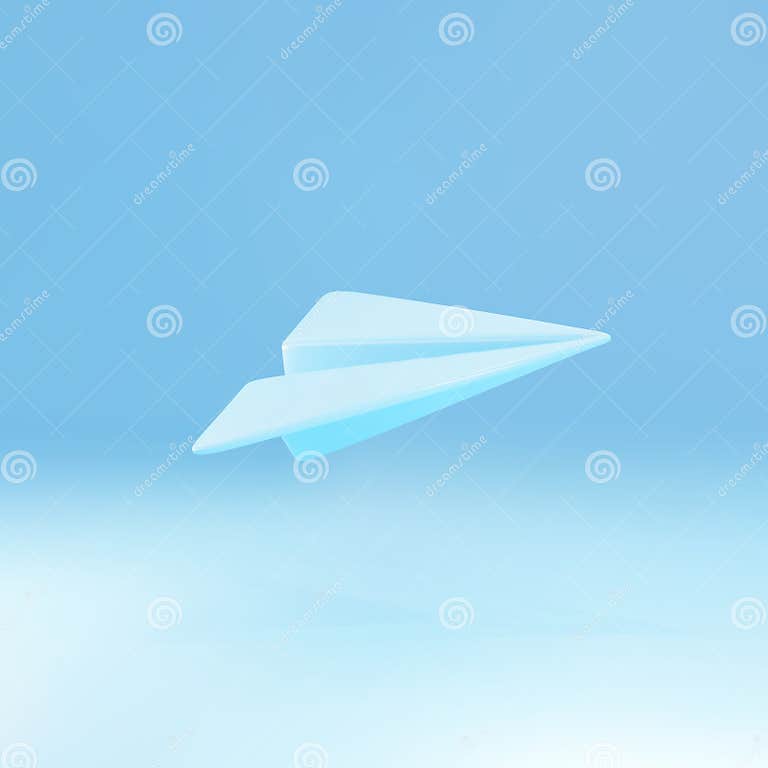 3D Blue Paper Plane, Icon on a Blue Background. Vector Illustration ...