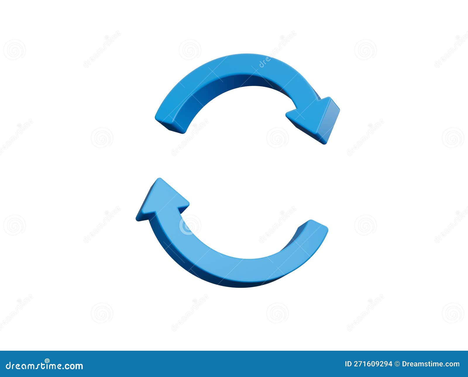 3d Blue Refresh Icon, Reload Icon Symbol, 3d Rotation Arrows on White ...