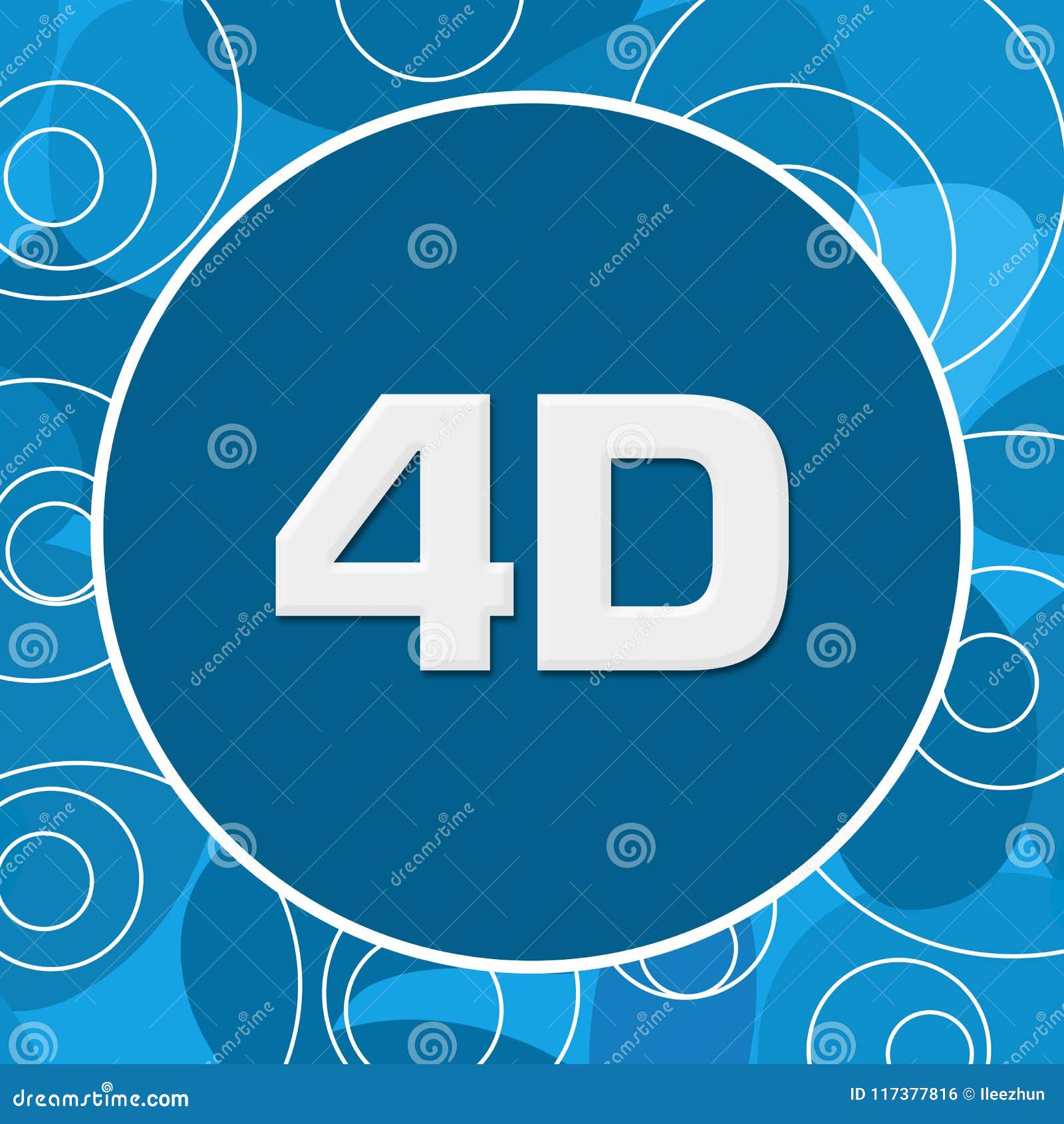 4D Blue Rings Abstract Background Stock Illustration - Illustration of ...