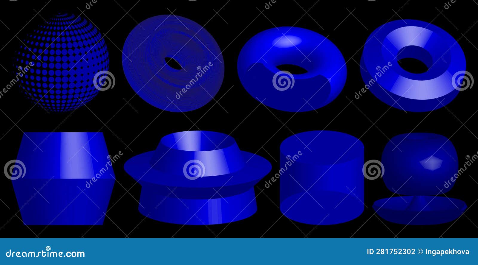 3 D blue shapes stock vector. Illustration of company - 281752302