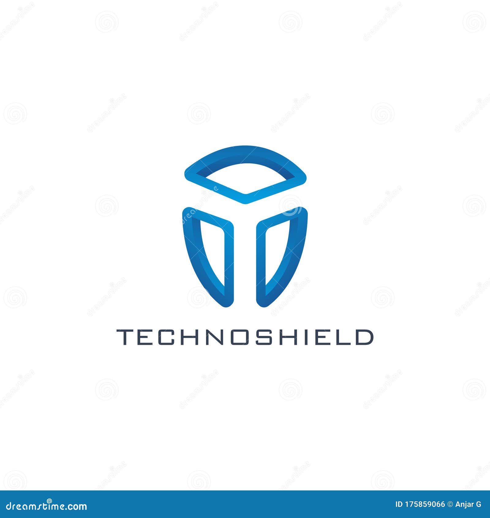 3d Blue Shield Shaped Turtle Shell Technology Logo Design Stock Vector ...
