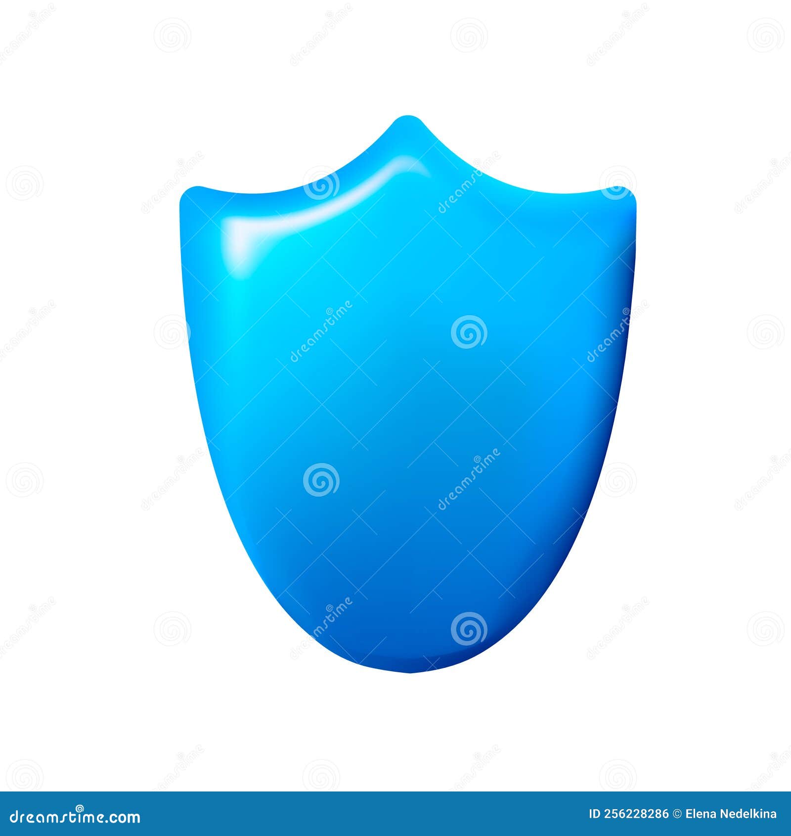 3d blue shield vector stock vector. Illustration of vector - 256228286