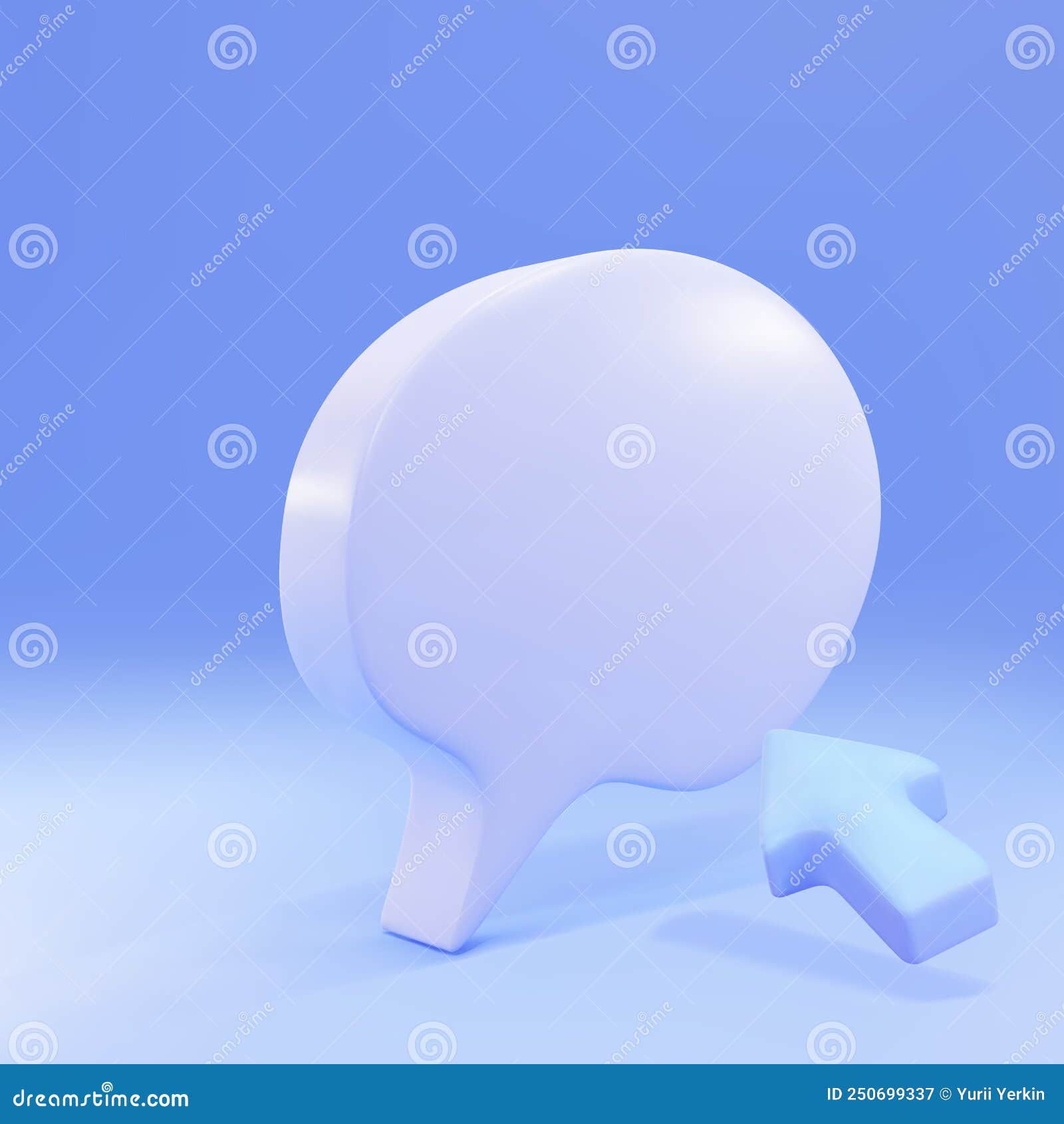 3d Blue Speech Bubble and Realistic Arrow, Cursor. Vector Illustration ...