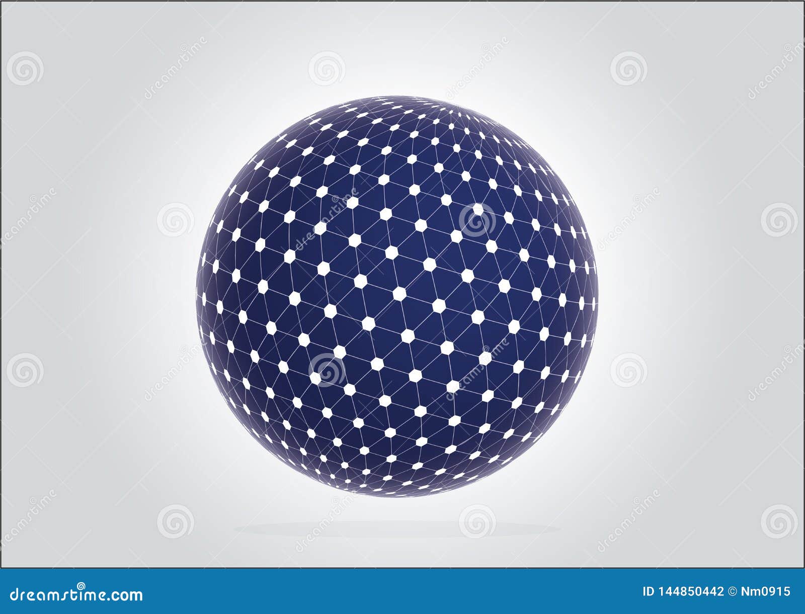 3d Blue Sphere with Network Globe Technology Sign Stock Vector ...