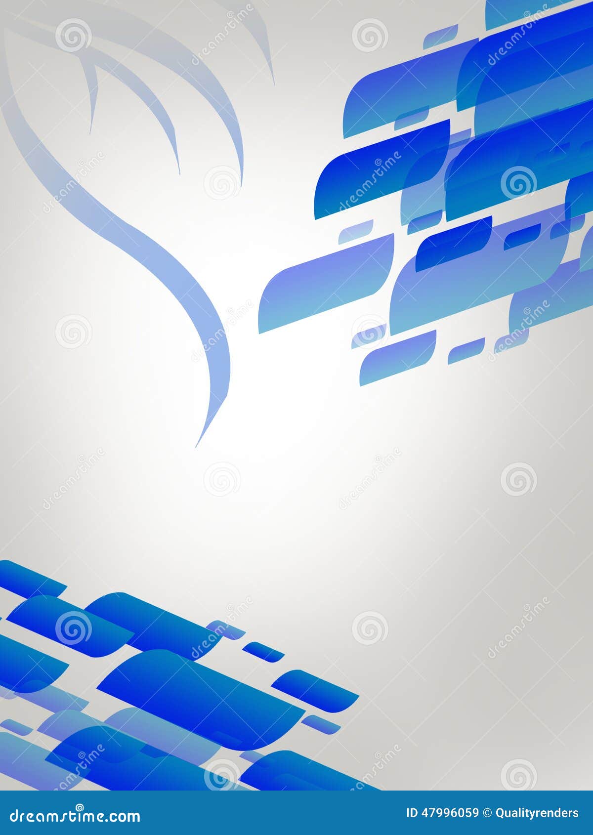 3d Blue Square Corners, Abstract Background Stock Illustration ...