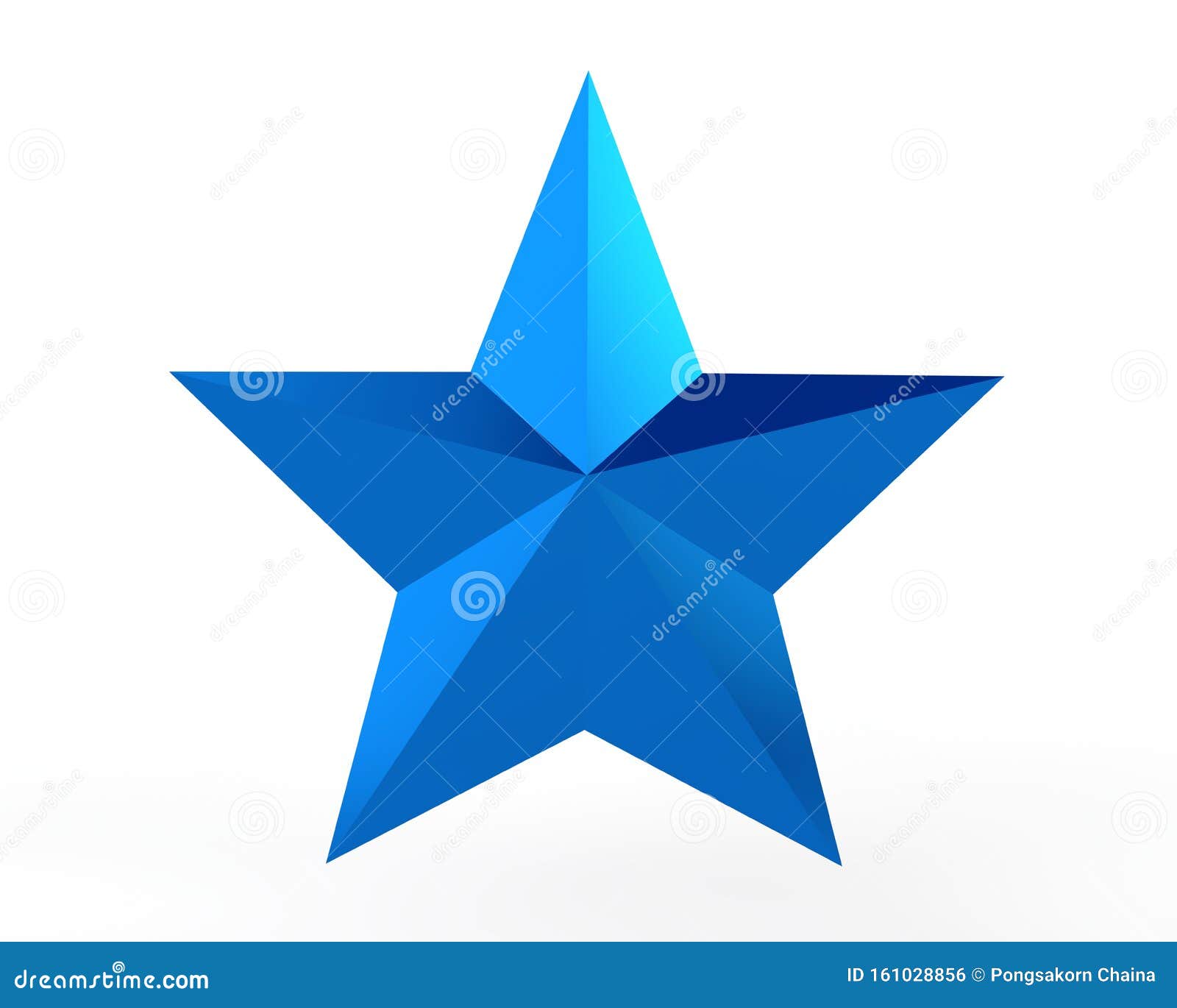 3D Blue Star on White Background 3d Rendering Stock Illustration ...