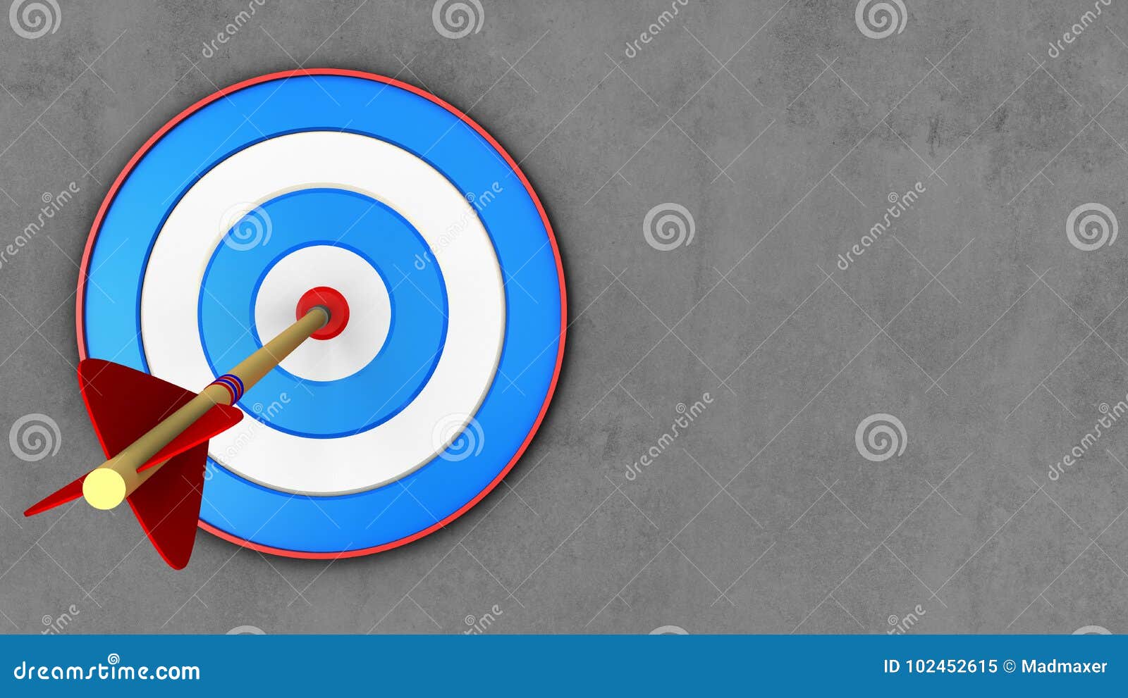 3d blue target with arrow stock illustration. Illustration of shot ...