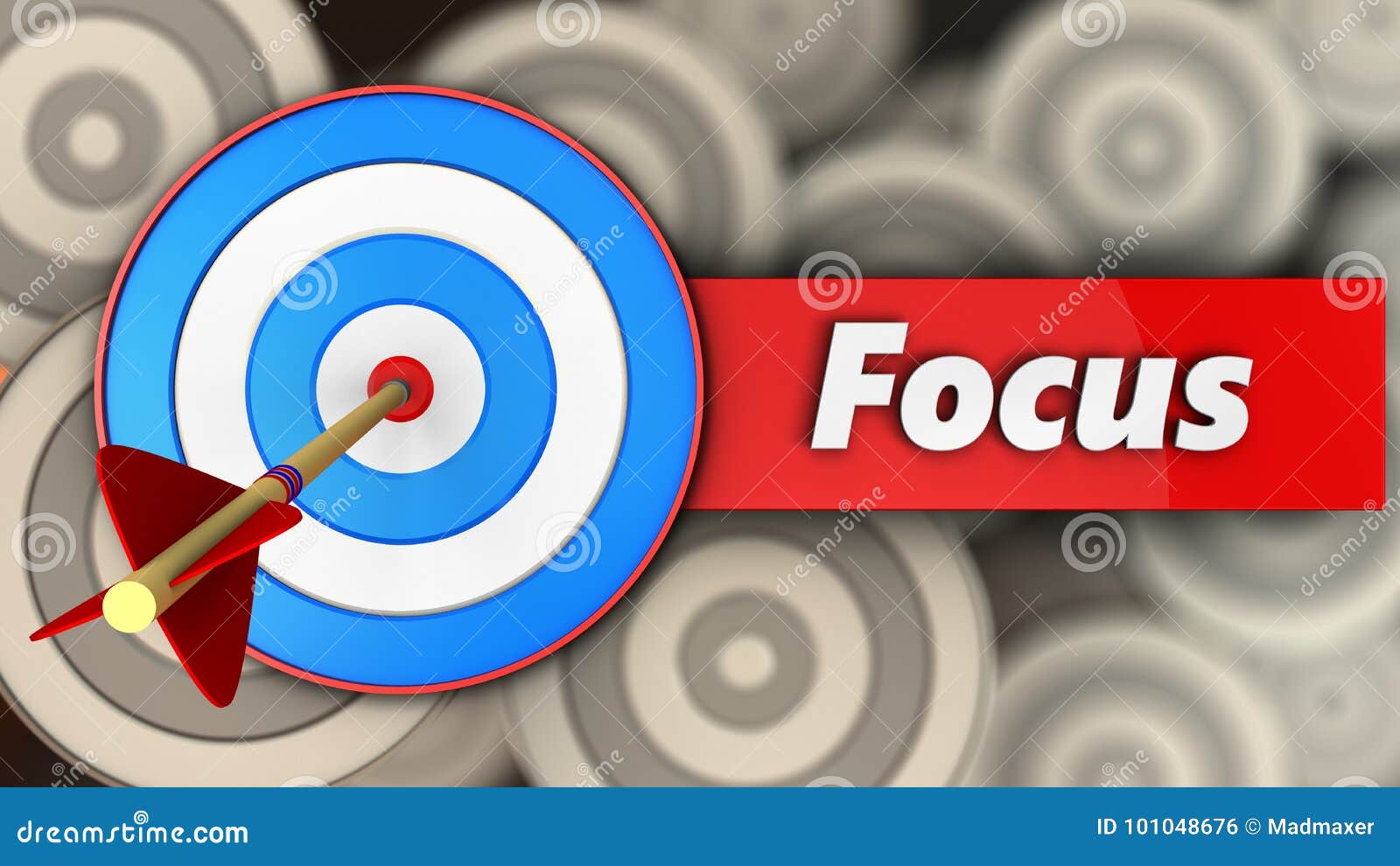 3d Blue Target with Focus Sign Stock Illustration - Illustration of ...