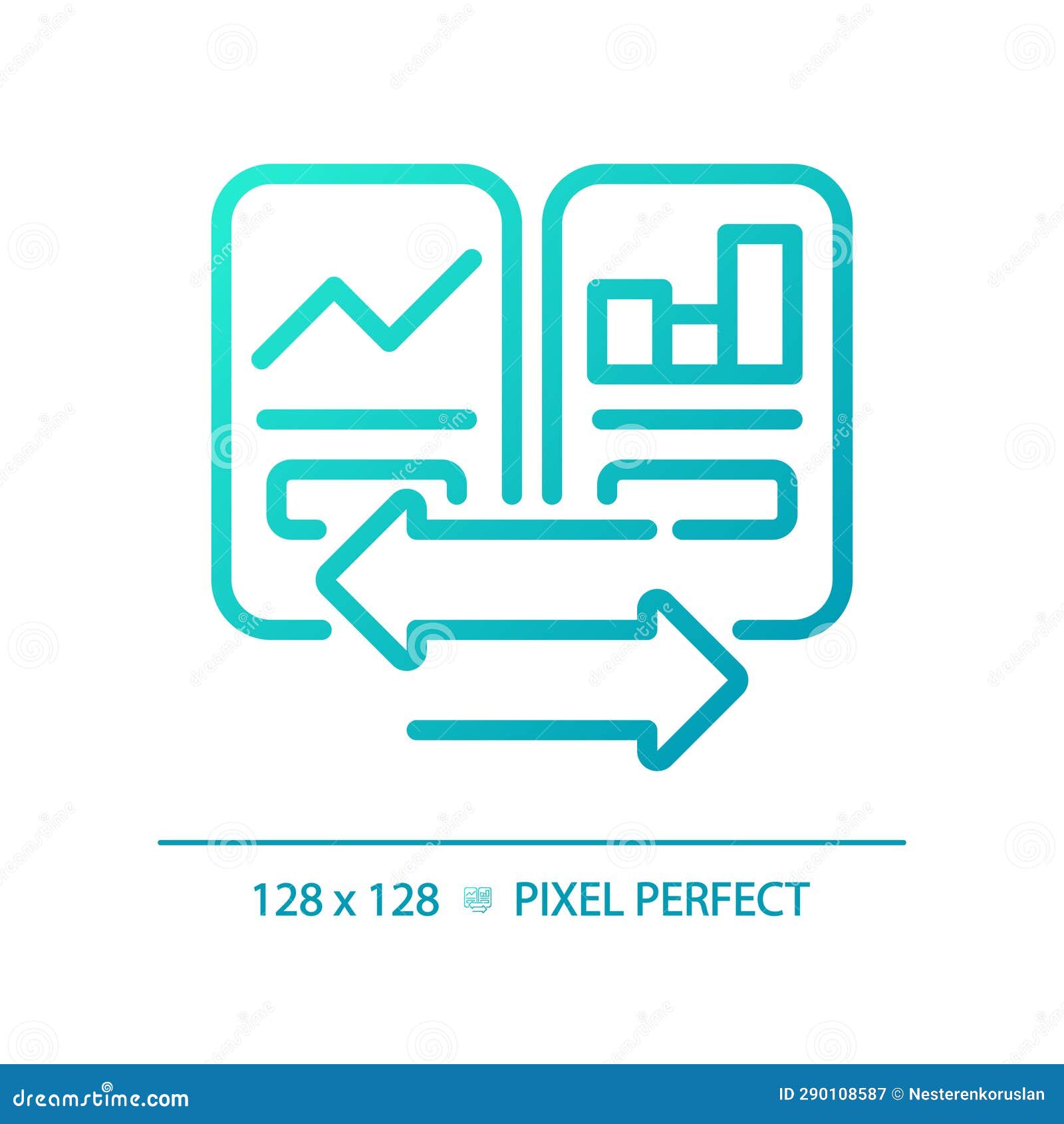 2D Blue Thin Line Gradient Graph Comparisons Icon Stock Vector ...