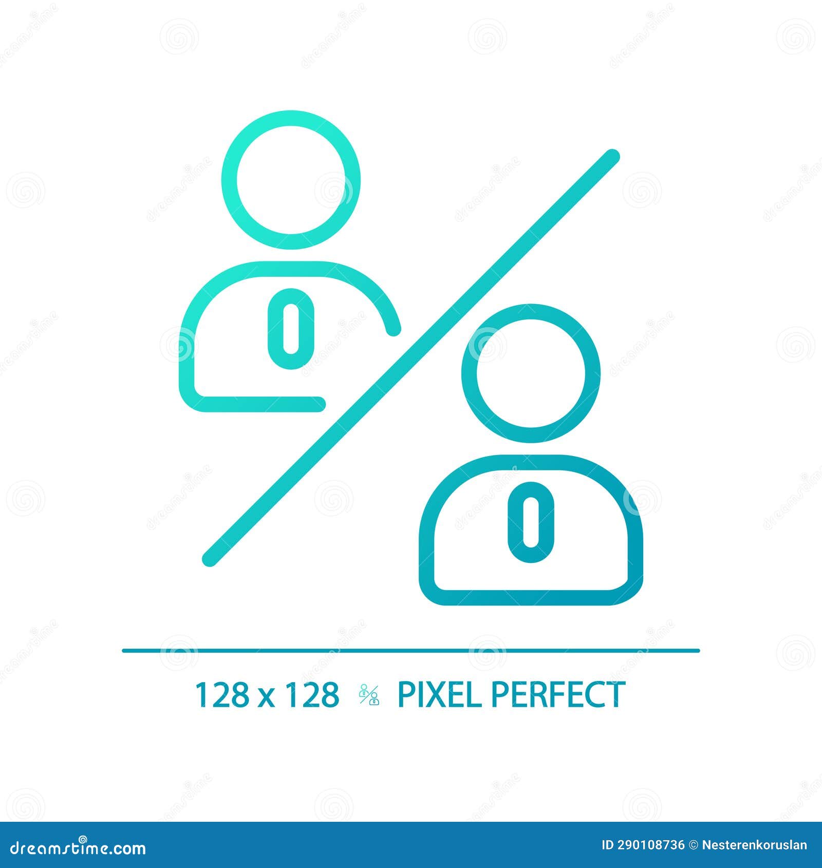 2D Blue Thin Line Gradient People Comparison Icon Stock Illustration ...