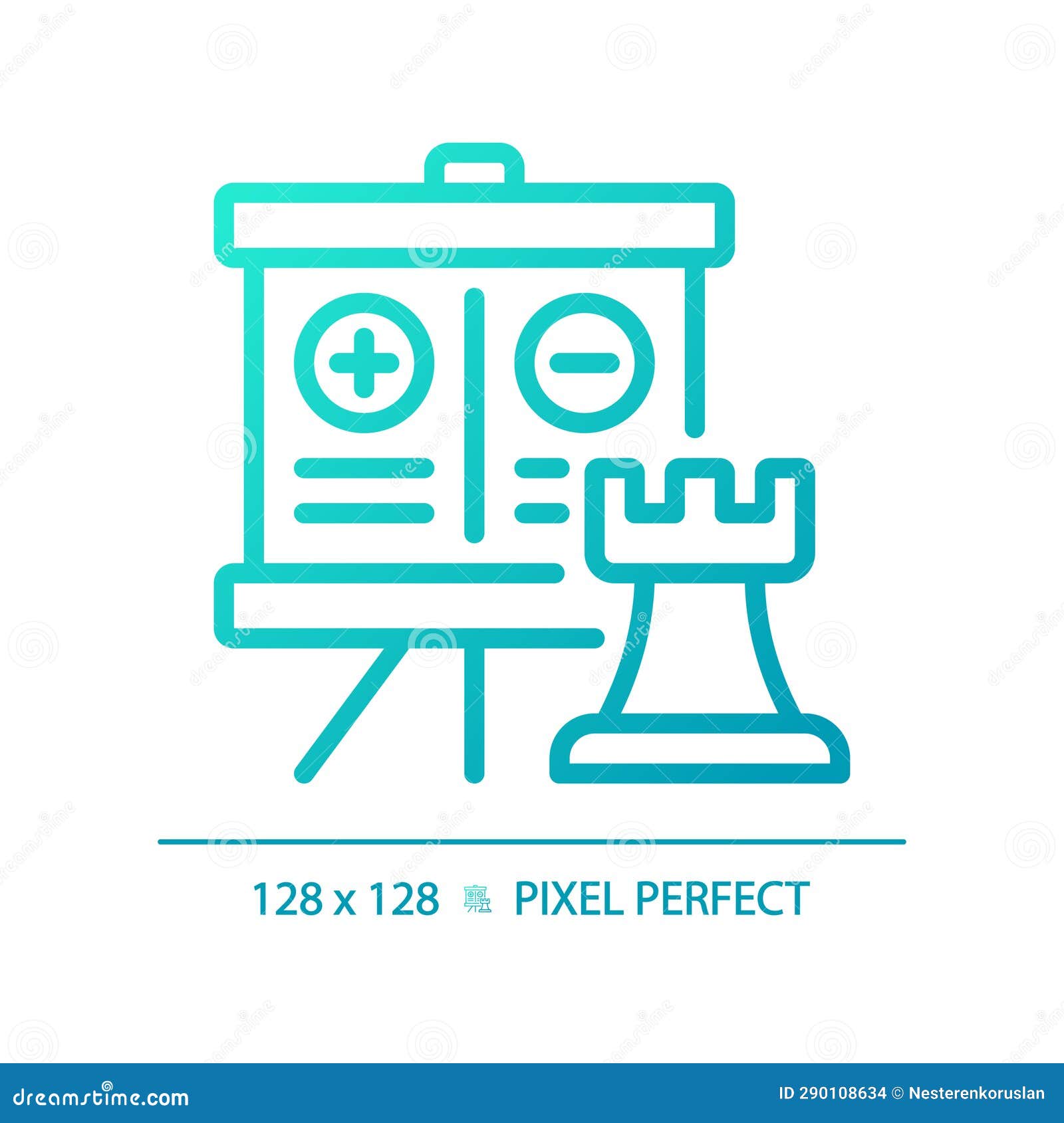 2D Blue Thin Line Gradient Pros and Cons Icon Stock Vector - Illustration of negative ...