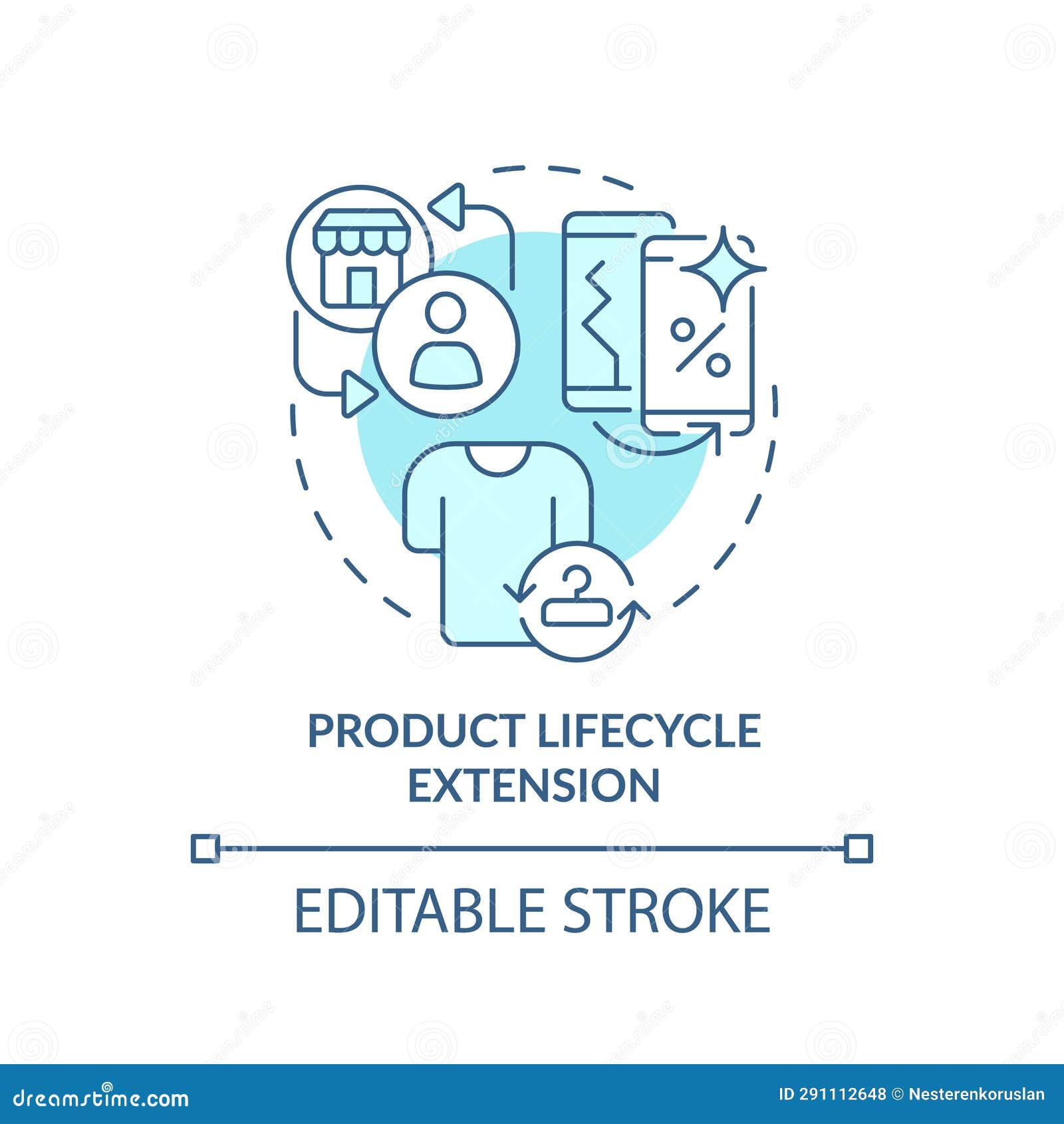 2D Blue Thin Linear Icon Product Lifecycle Extension Concept Stock ...