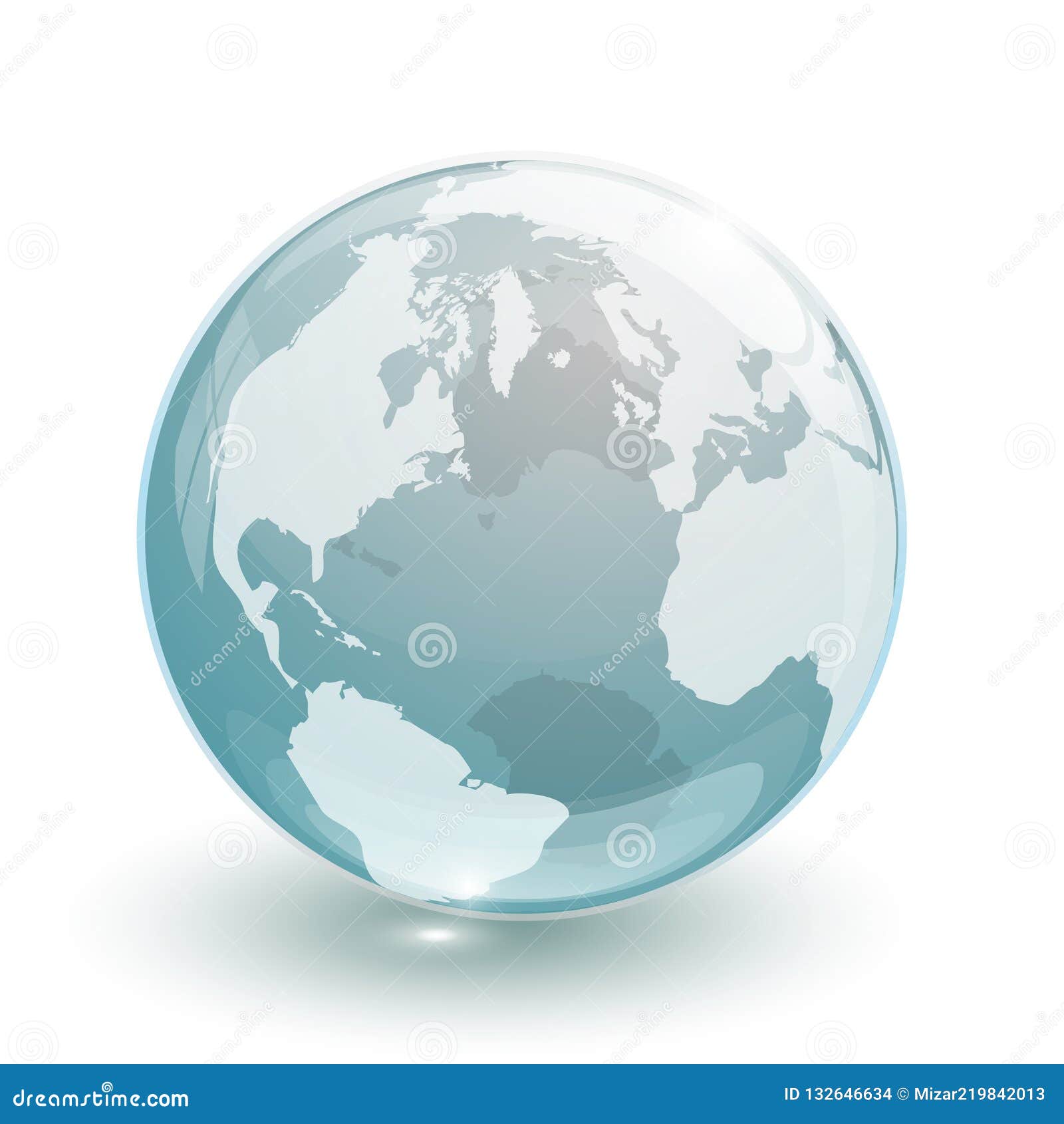 3d Blue Transparent Glass Earth Globe Isolated Stock Vector ...