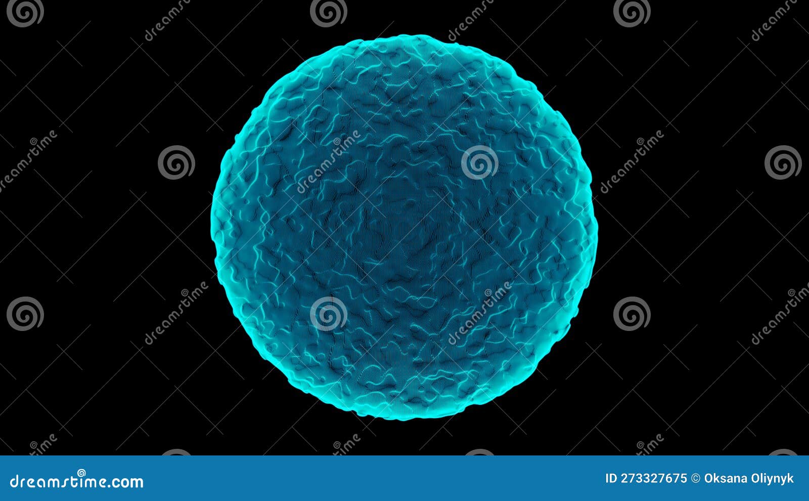 3d Blue Virus Isolated on Black Background. 3D Rendering Stock ...