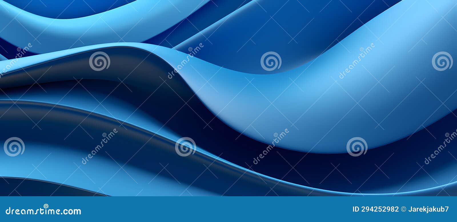 3D Blue Wavy Shapes Abstract Neon Background Stock Illustration ...
