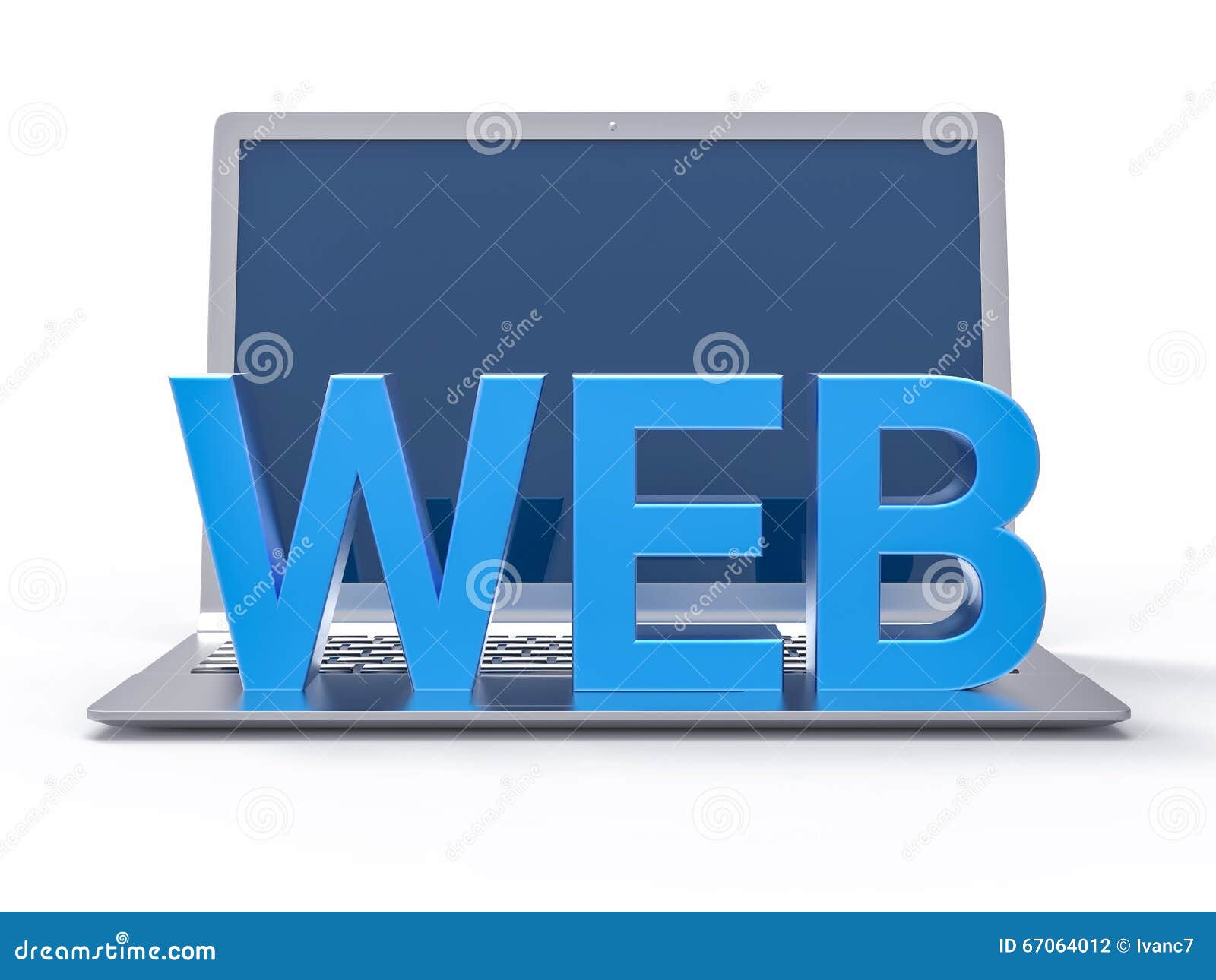 3D Blue Web Word stock illustration. Illustration of online - 67064012