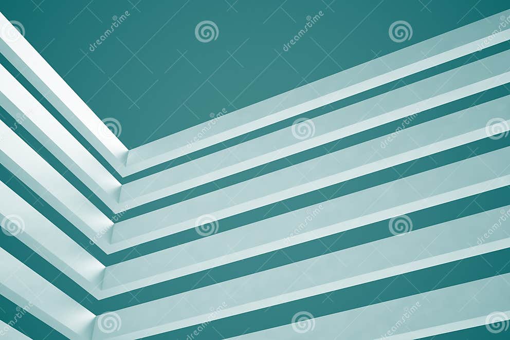 3d Blue White Modern Building Concept Background Stock Illustration ...