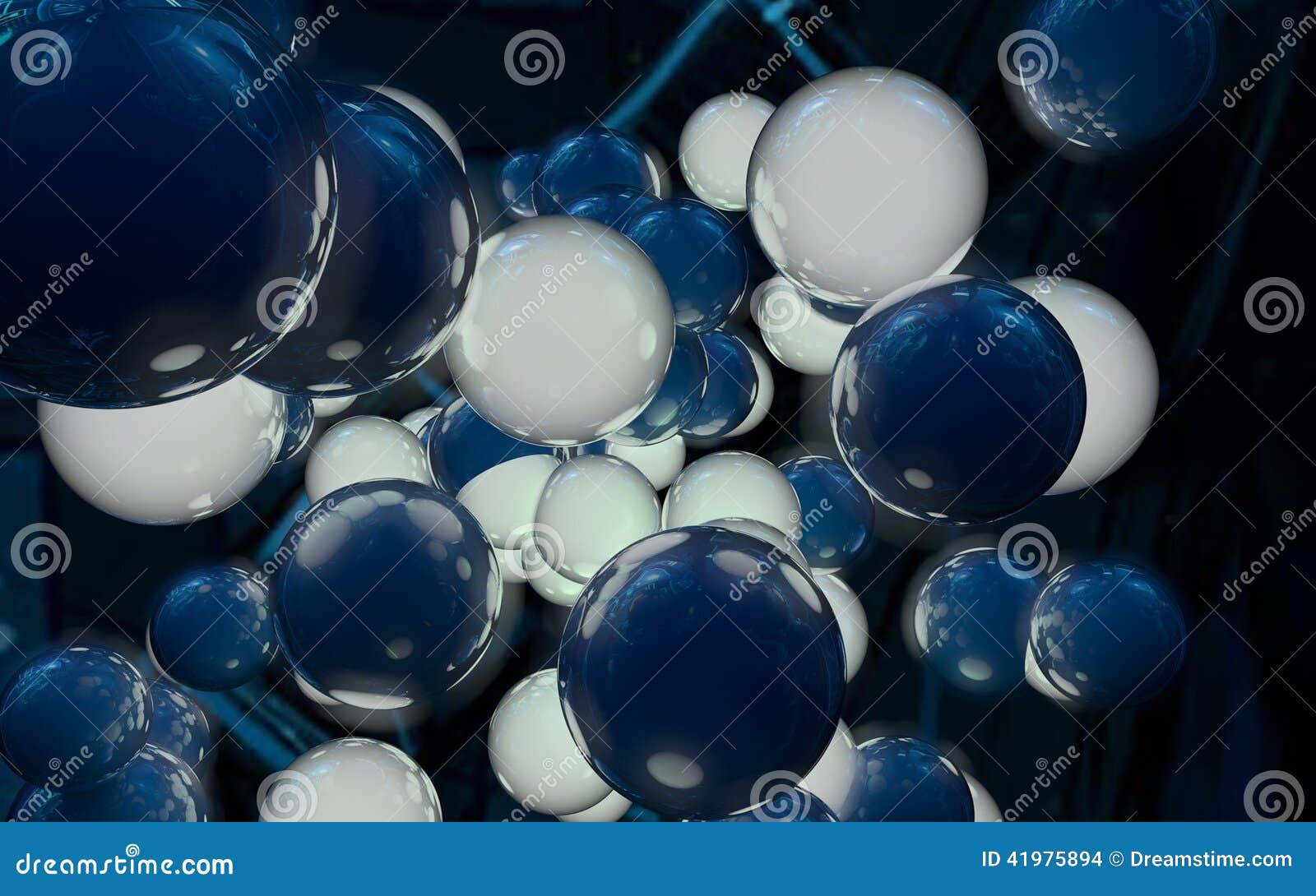 3D blue white spheres stock illustration. Illustration of circle - 41975894