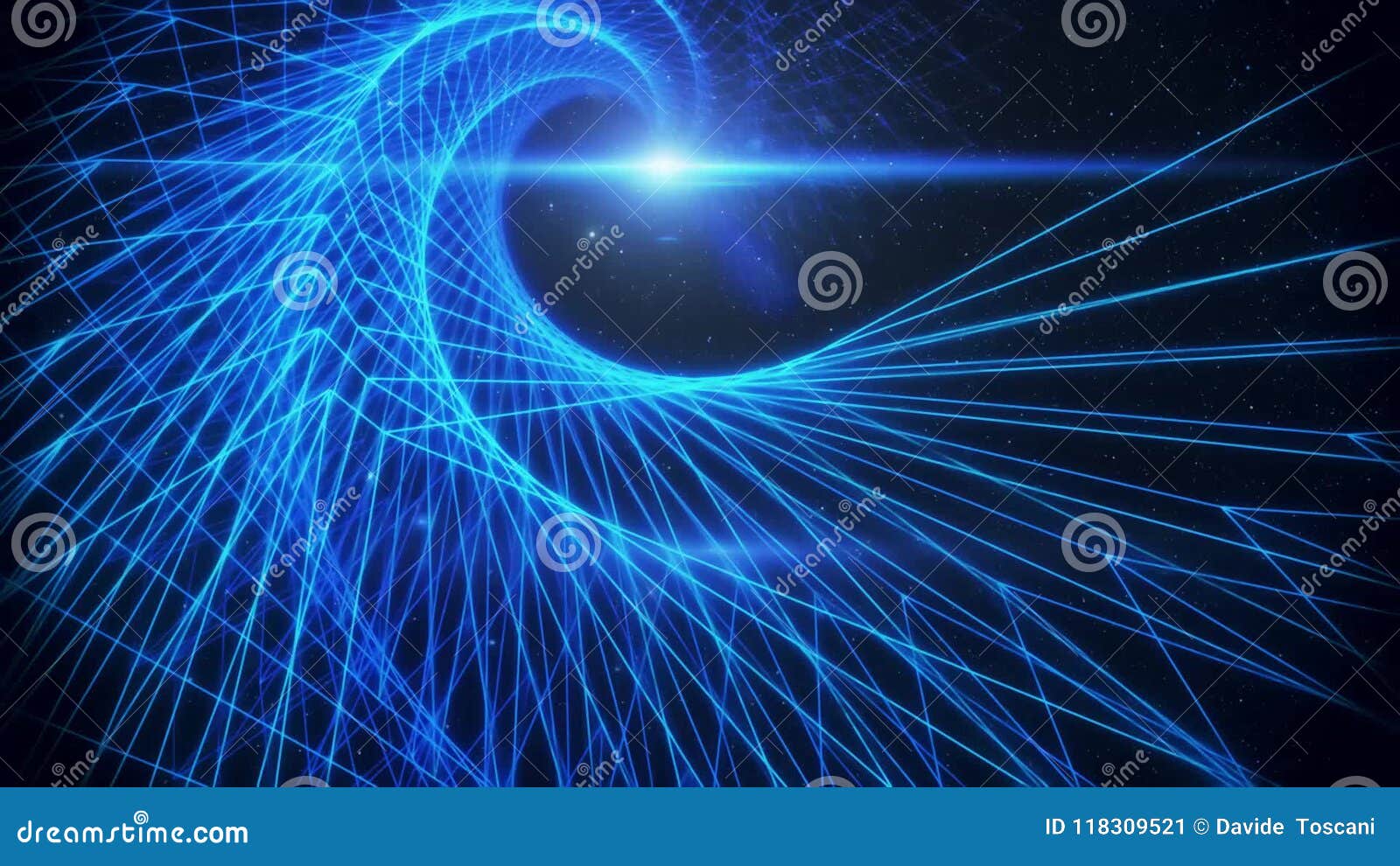 3D Blue Wireframe Spiral Grid in Outer Space Loopable Background Stock ...