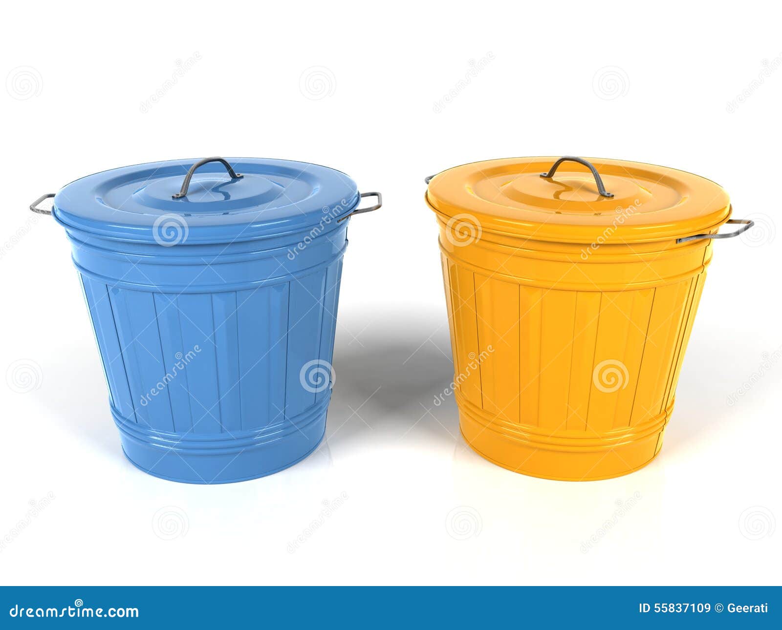 3d Blue and Yellow Plastic Bucket Stock Illustration - Illustration of ...