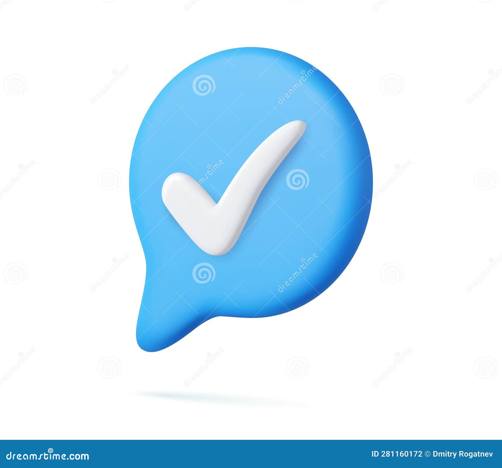3d Blue Yes Check Mark Icon Symbol or Tick Ok Correct Button Stock ...