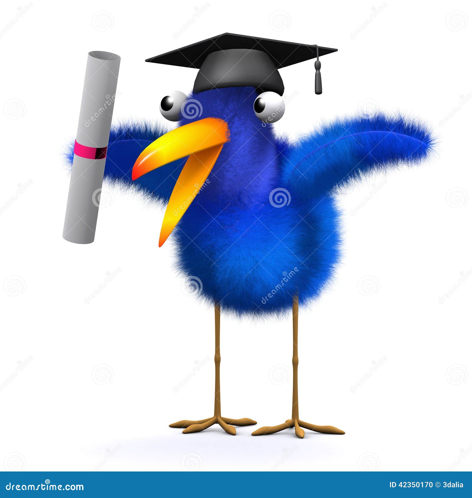 3d Bluebird has graduated stock illustration. Illustration of bird ...