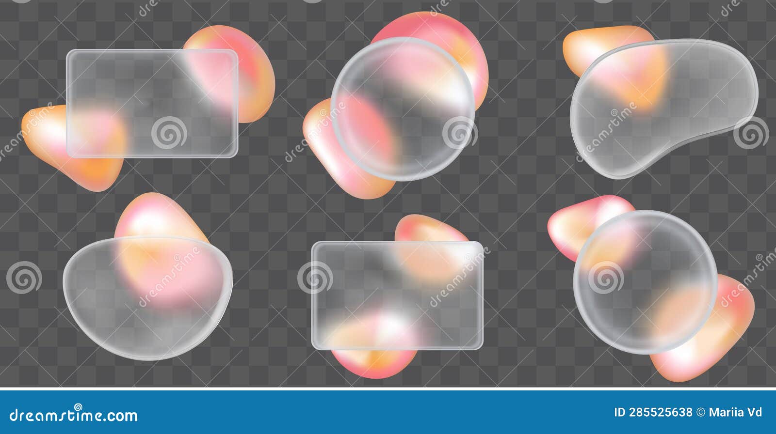 3d Blur Glassmorphism Blob Frame Design with Rectangle and Circle Shape ...