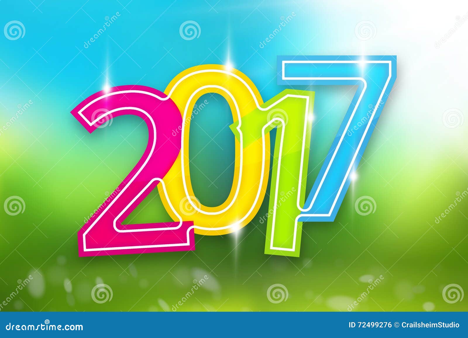 2017 3D Bold Colorfull Font Design Stock Illustration - Illustration of ...