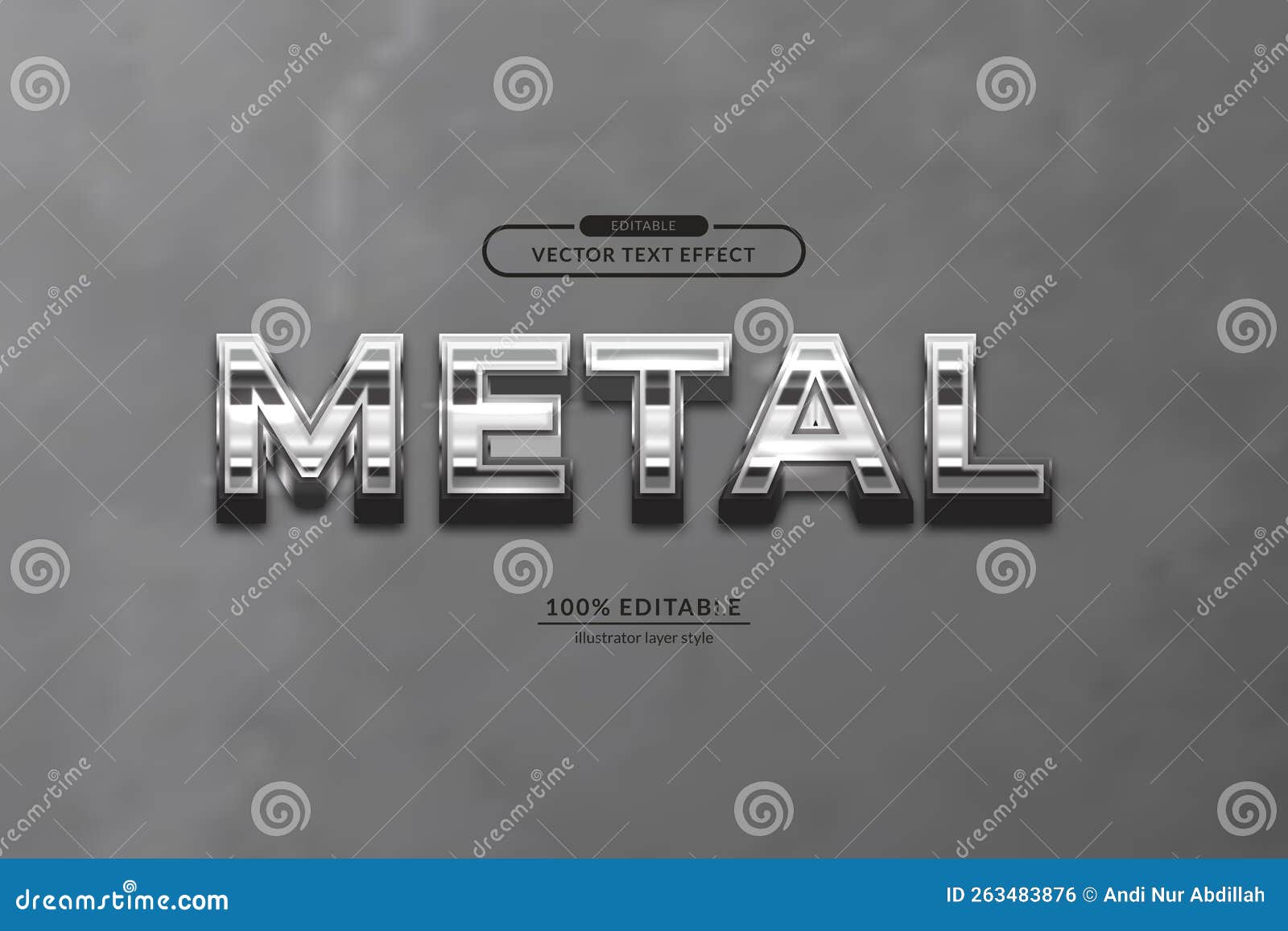 3d Bold Metal Iron Silver Luxury Steel Glossy Editable Text Effect. Eps ...