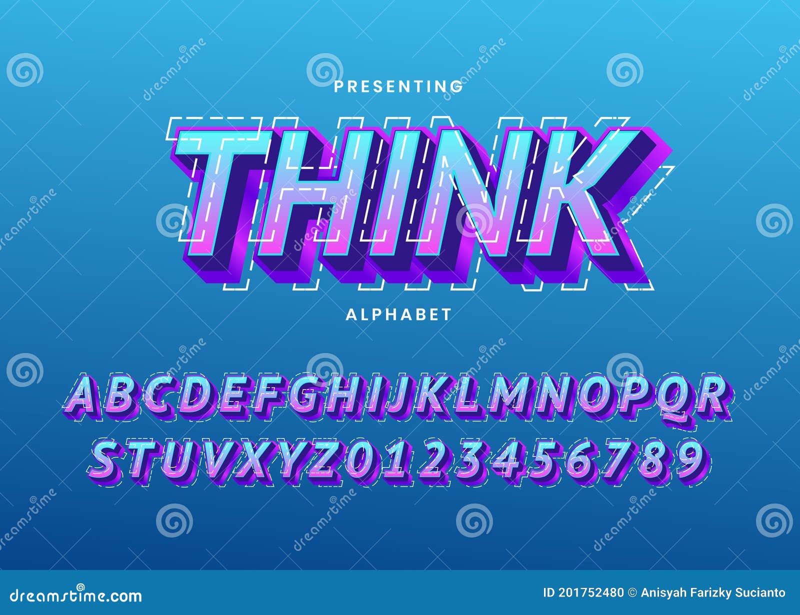 3d Bold Modern Gradient Alphabet. Japanese Urban Style Typography Stock ...