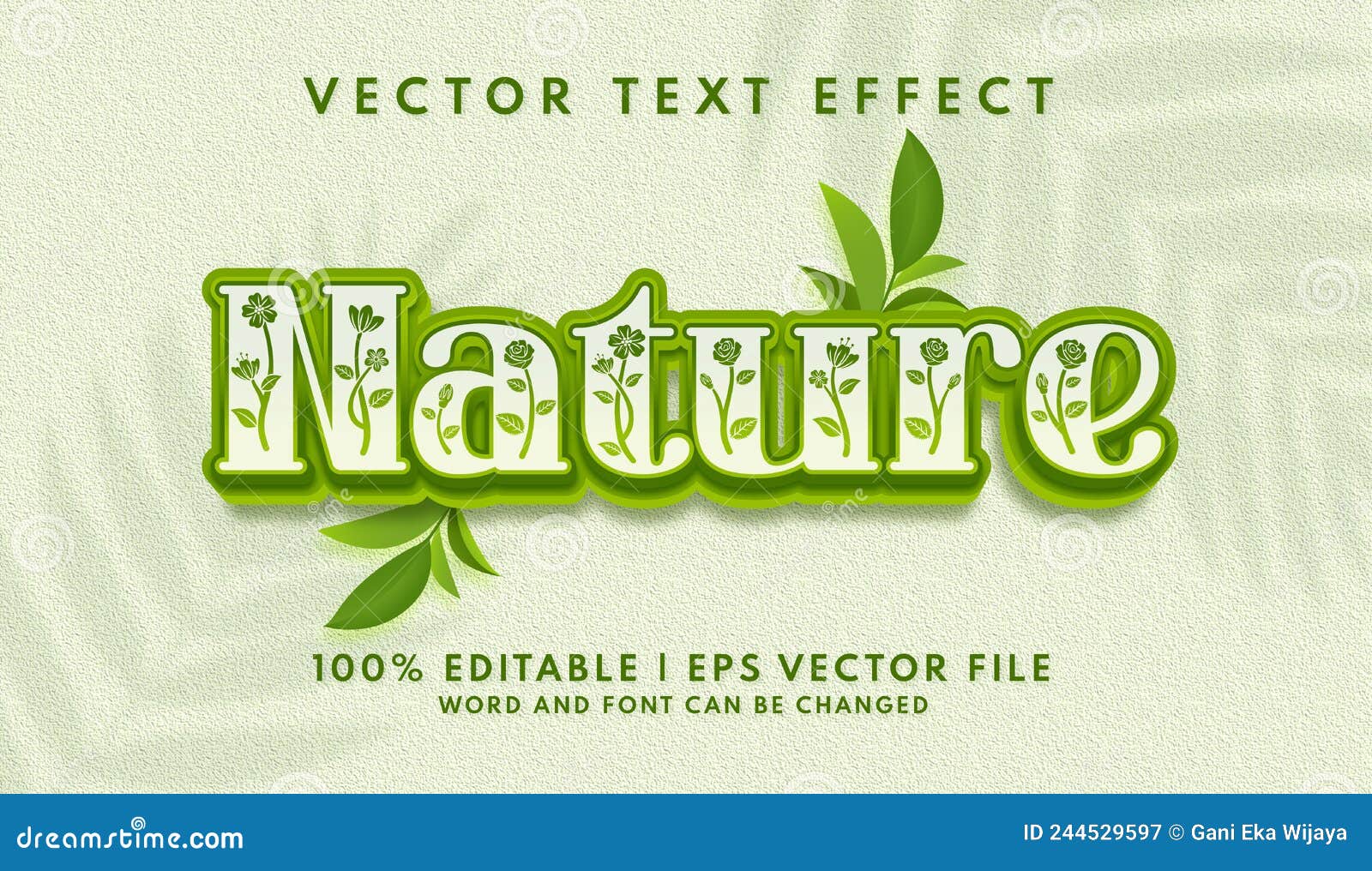 Nature Text Effect Template Stock Vector - Illustration of fantasy ...