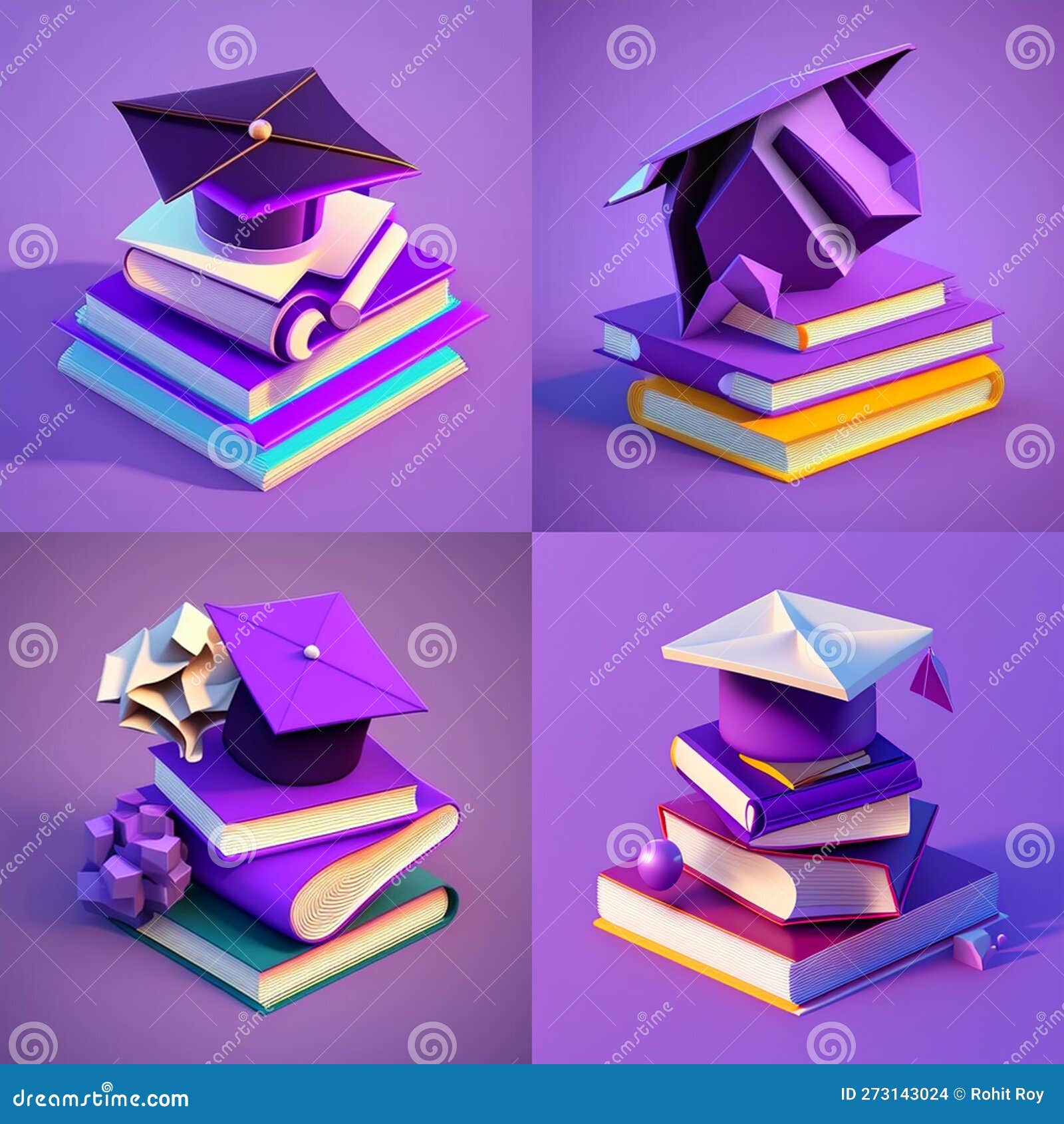 3D Book with graduation stock illustration. Illustration of graduation ...