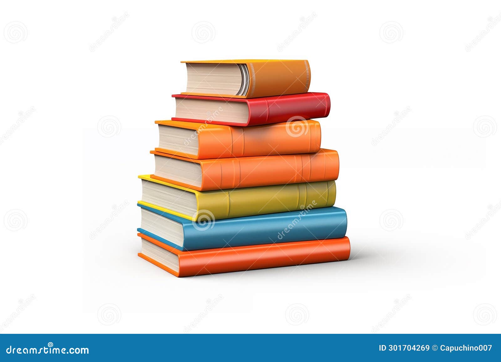 3D Book Stack by Generative AI Stock Illustration - Illustration of ...