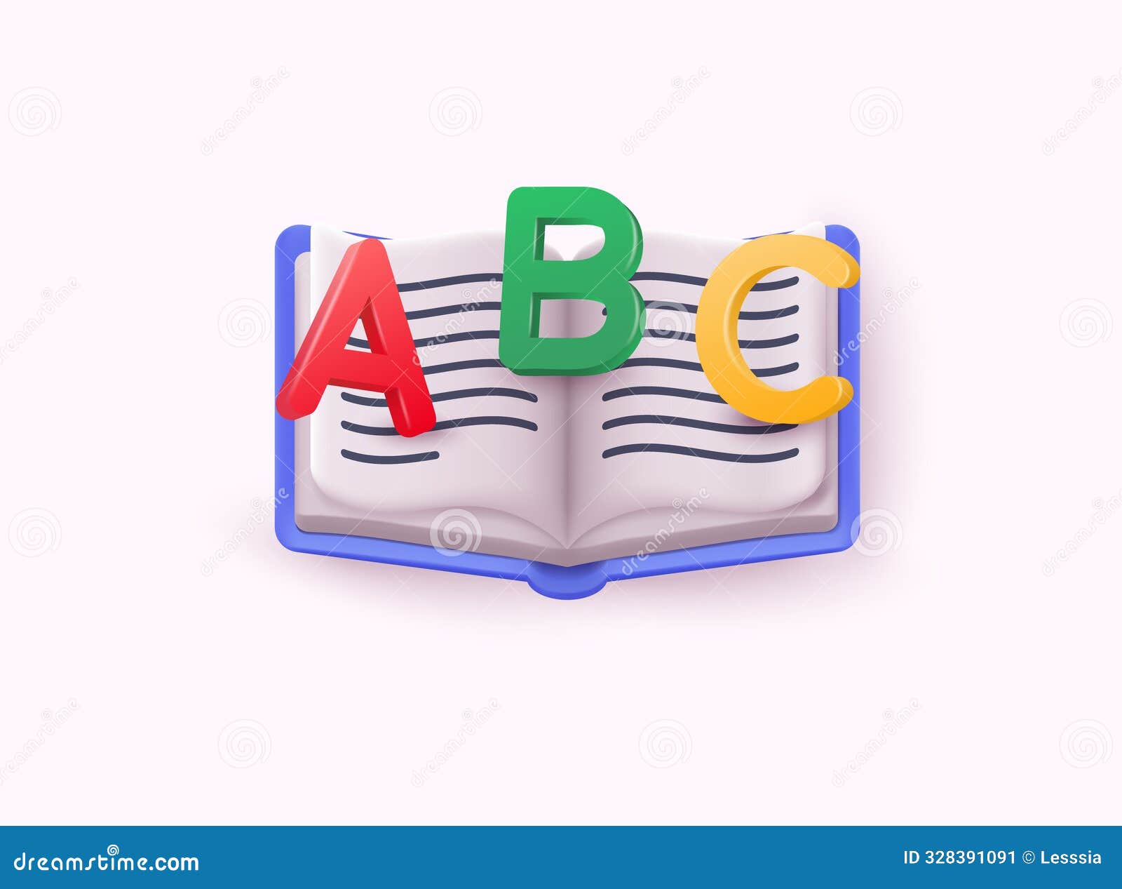 3d Books with ABC Letter. Entertaining and Educational Concept Stock ...