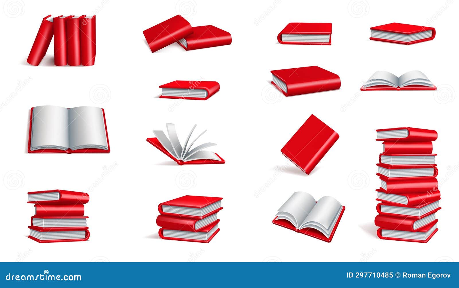 3d Books. Open Education Icons, School Dictionary, Realistic Library ...