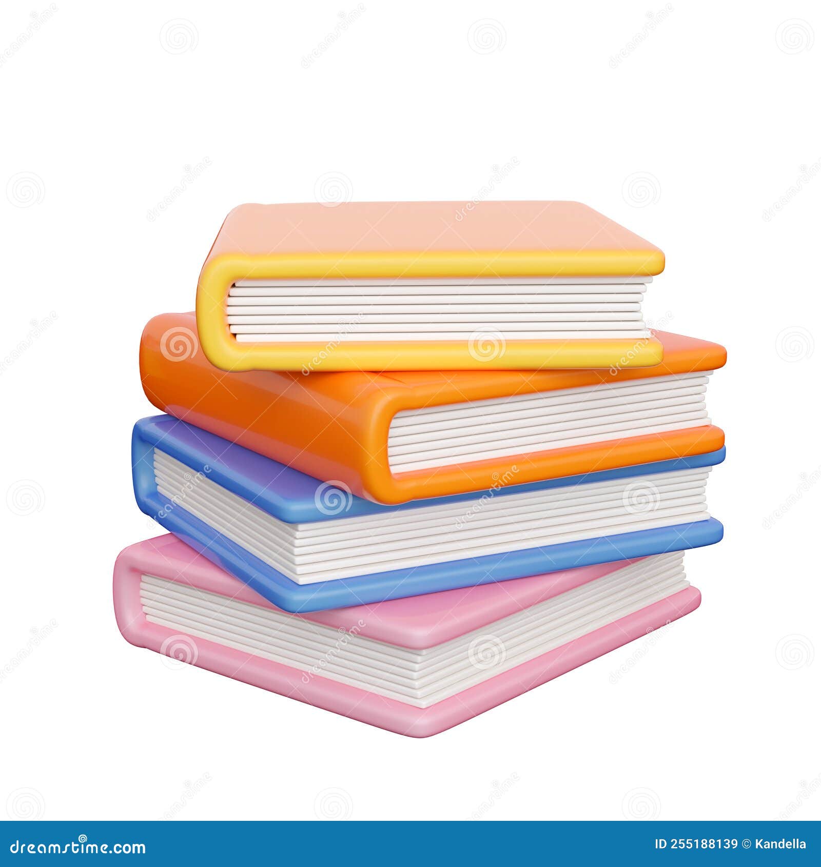 3d books stack. stock illustration. Illustration of book - 255188139