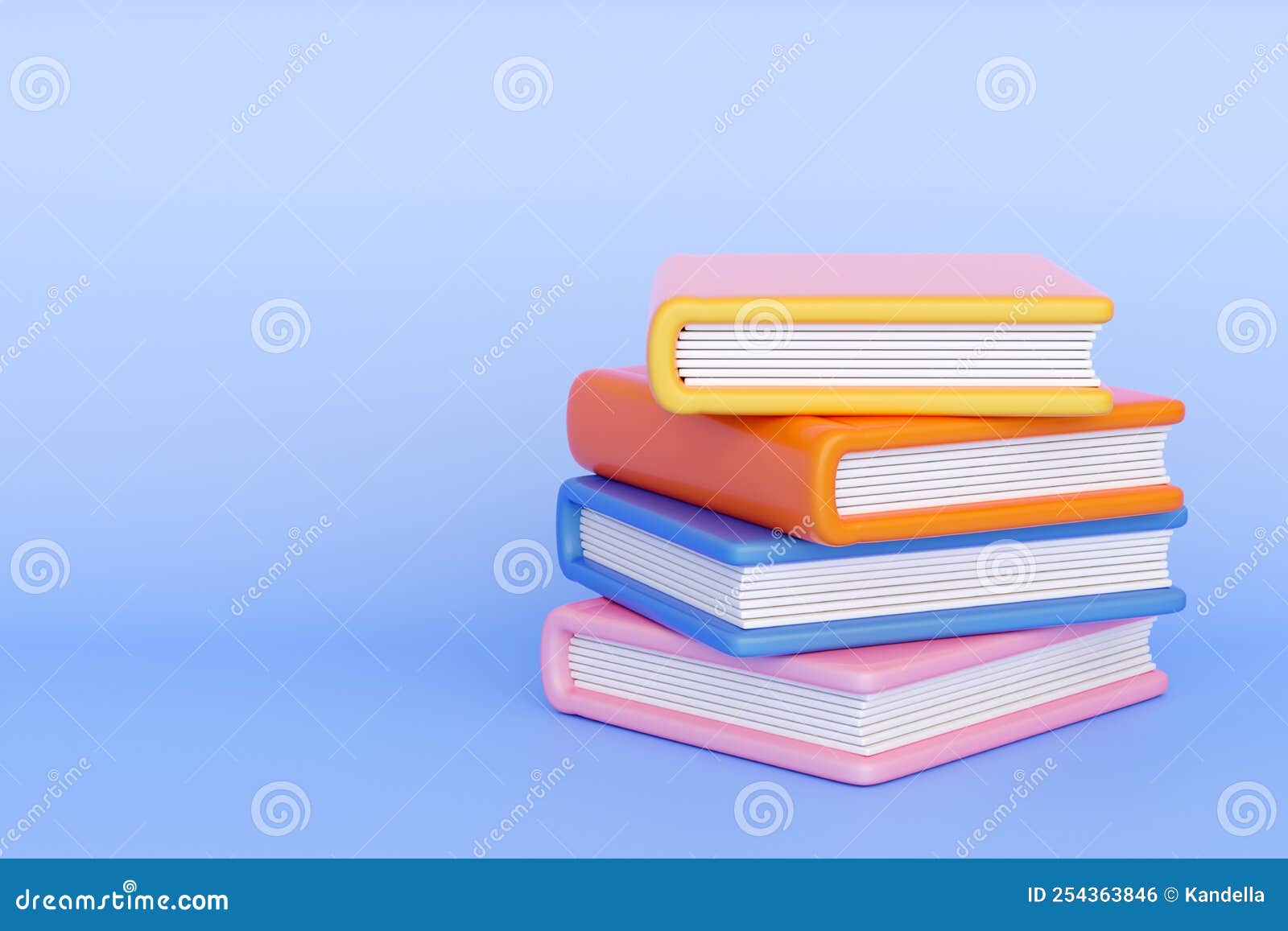 3d books stack. stock illustration. Illustration of book - 254363846
