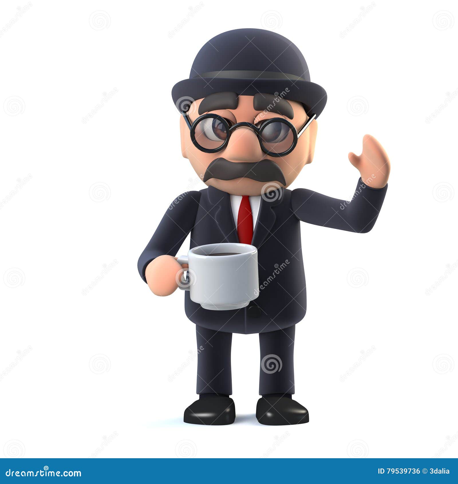 British Drinking Tea Cartoon